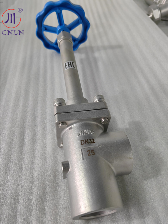 Stainless Steel DN32 PN50 Cryogenic Globe Valve Angle Type For LNG/LOX ...