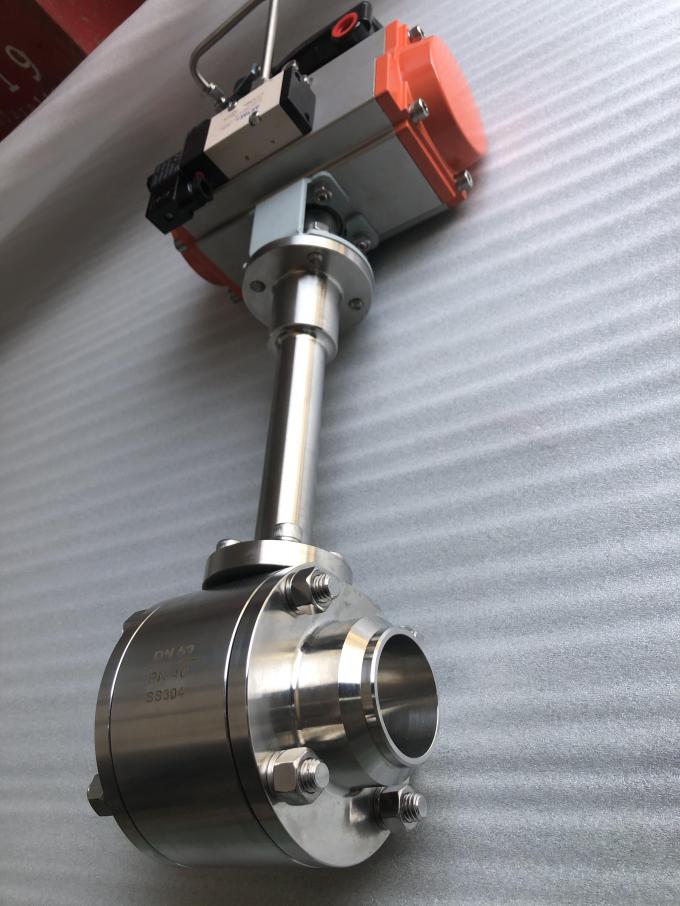 DN50 Stainless Steel Cryogenic Pneumatic Ball Valve For Cryogenic Pumps ...